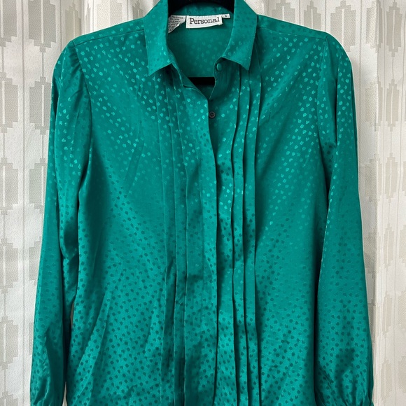 Tops | Vintage Teal Blouse | Poshmark